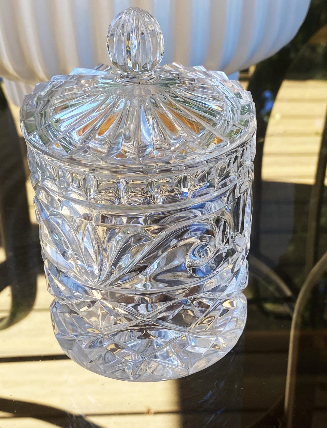 Crystal Clear Candy Dish, Biscuit Jar, Yugoslavian Lead Crystal #8165 ...
