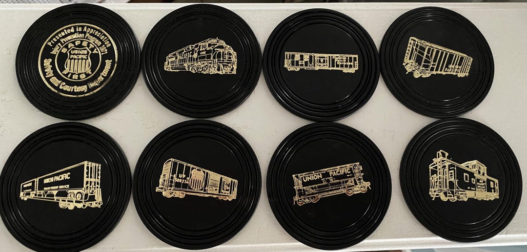 Union Pacific Coasters, Railroad Coaster Set - Set of 8, Union Pacific ...
