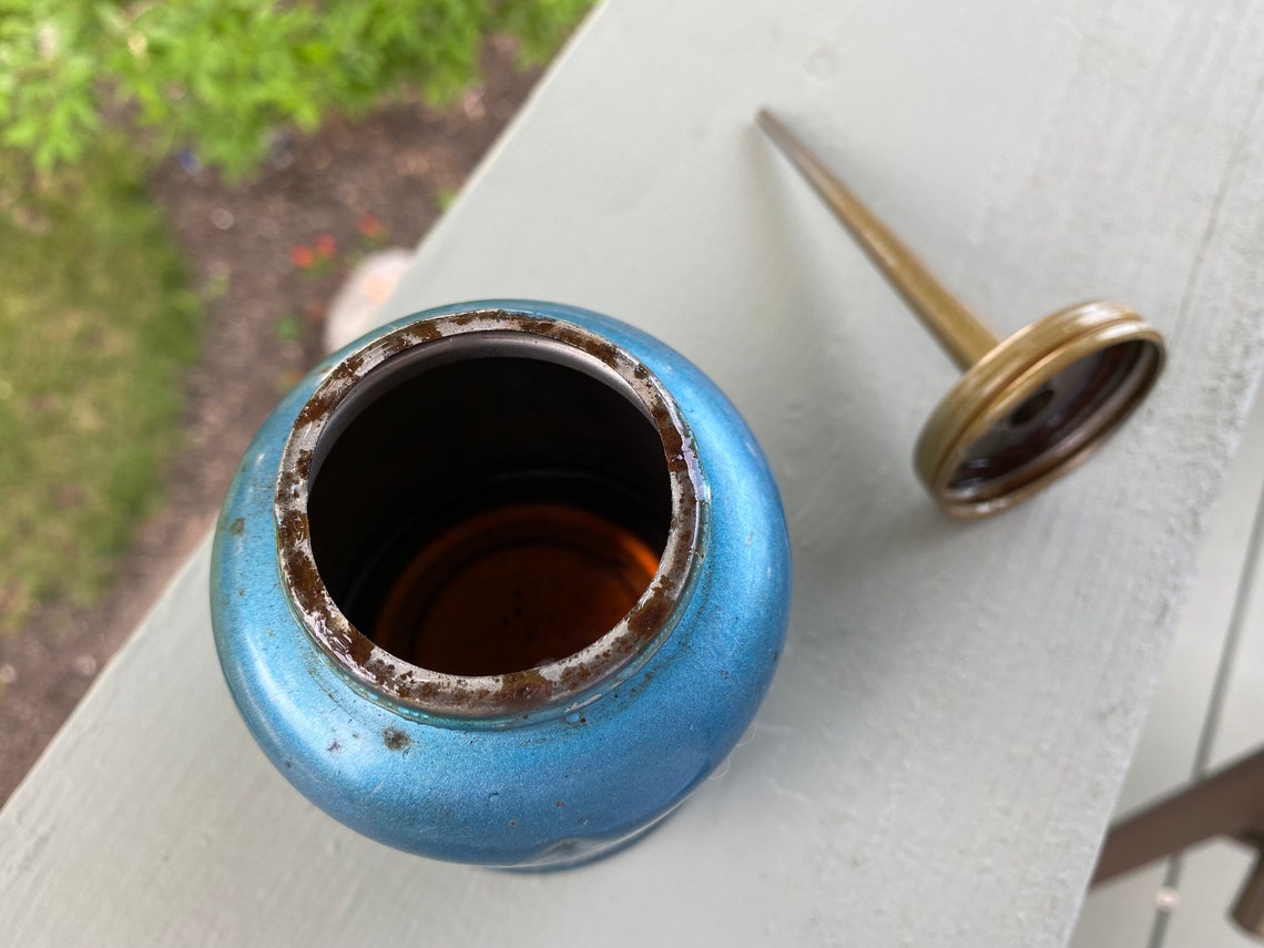 Antique Oil Dropper Vintage Oil Can Eagle Oil Can Blue Oil - Etsy
