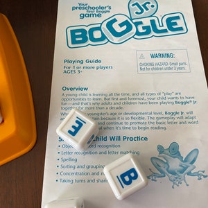 Boggle Jr A Preschool Learning Game, Parker Brothers Boggle Game, Dice ...