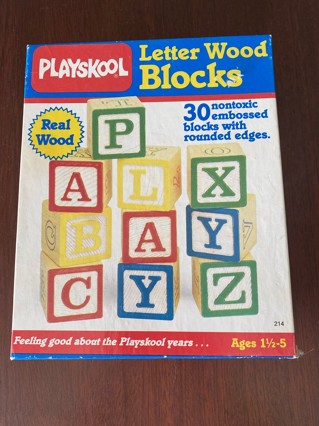 Vintage Playskool Letter Wood Blocks Set of 30 in Original Box 4448 - Etsy