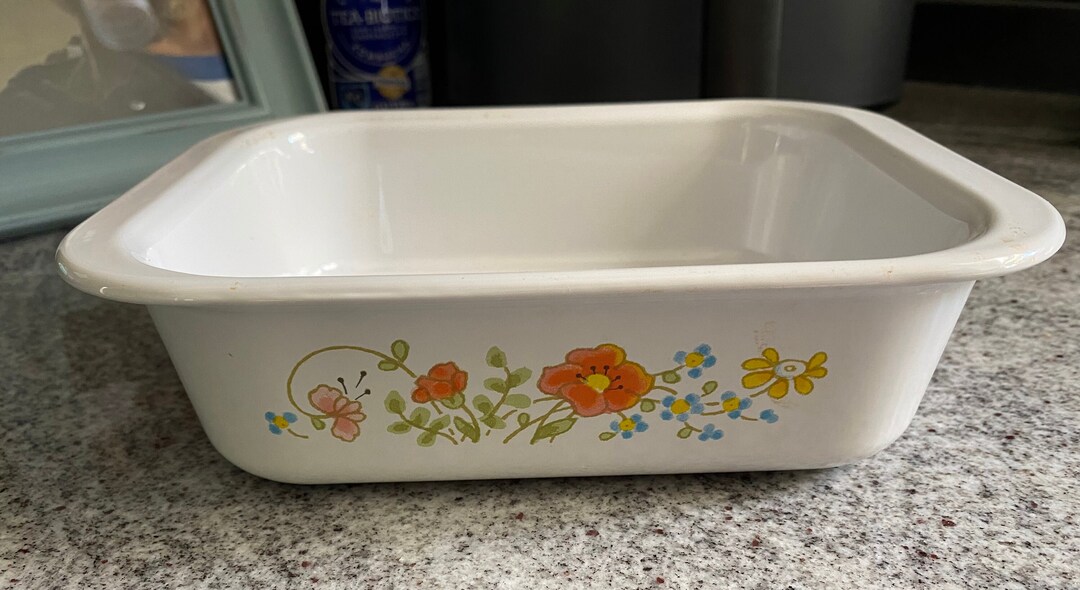 Corning Ware Wildflower MC-1-B Casserole Dish, Corning Ware MC-1-B Baking Dish, Corning Ware ...