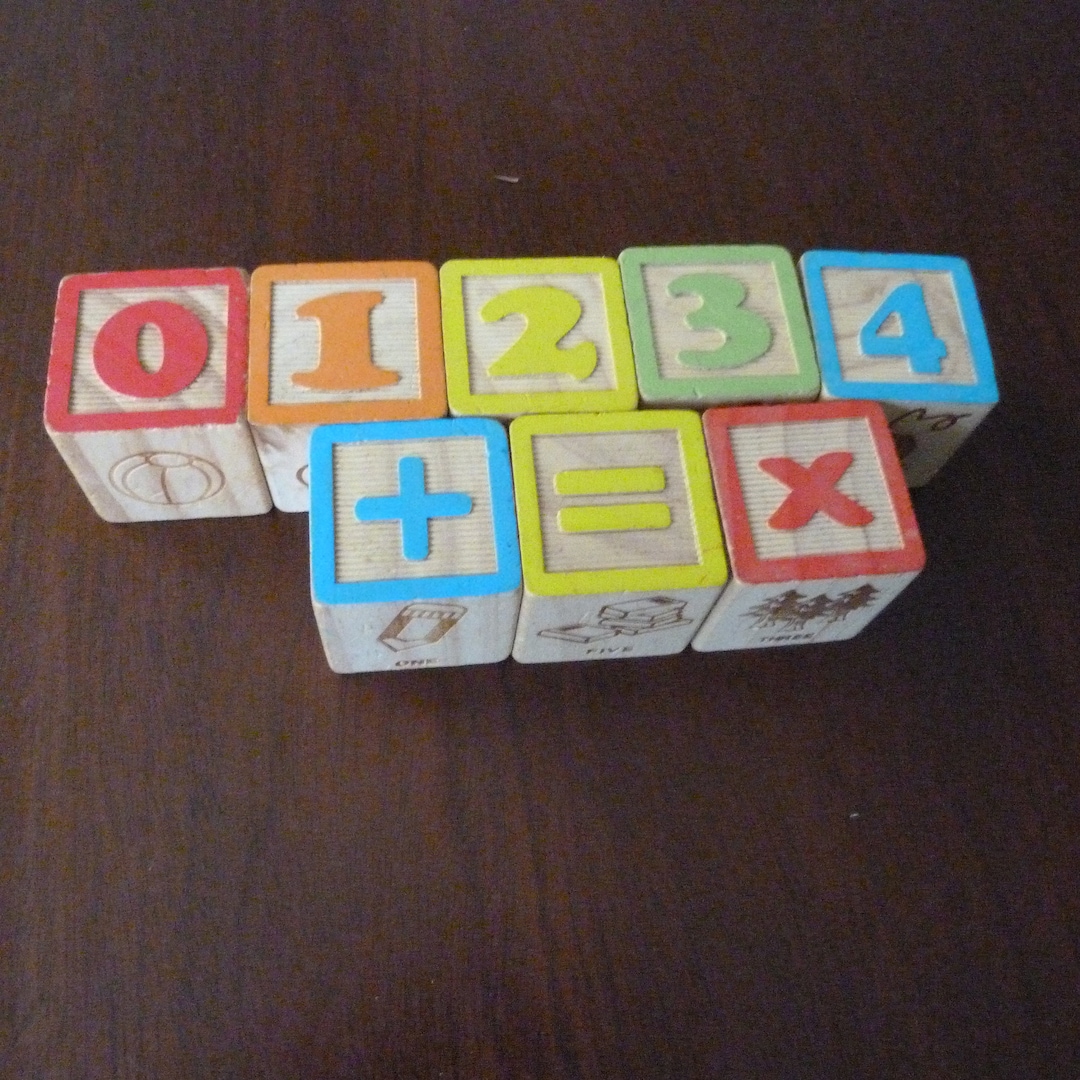 Wood Number Blocks, Large Children's Blocks, 8 Wooden Blocks for Kids ...