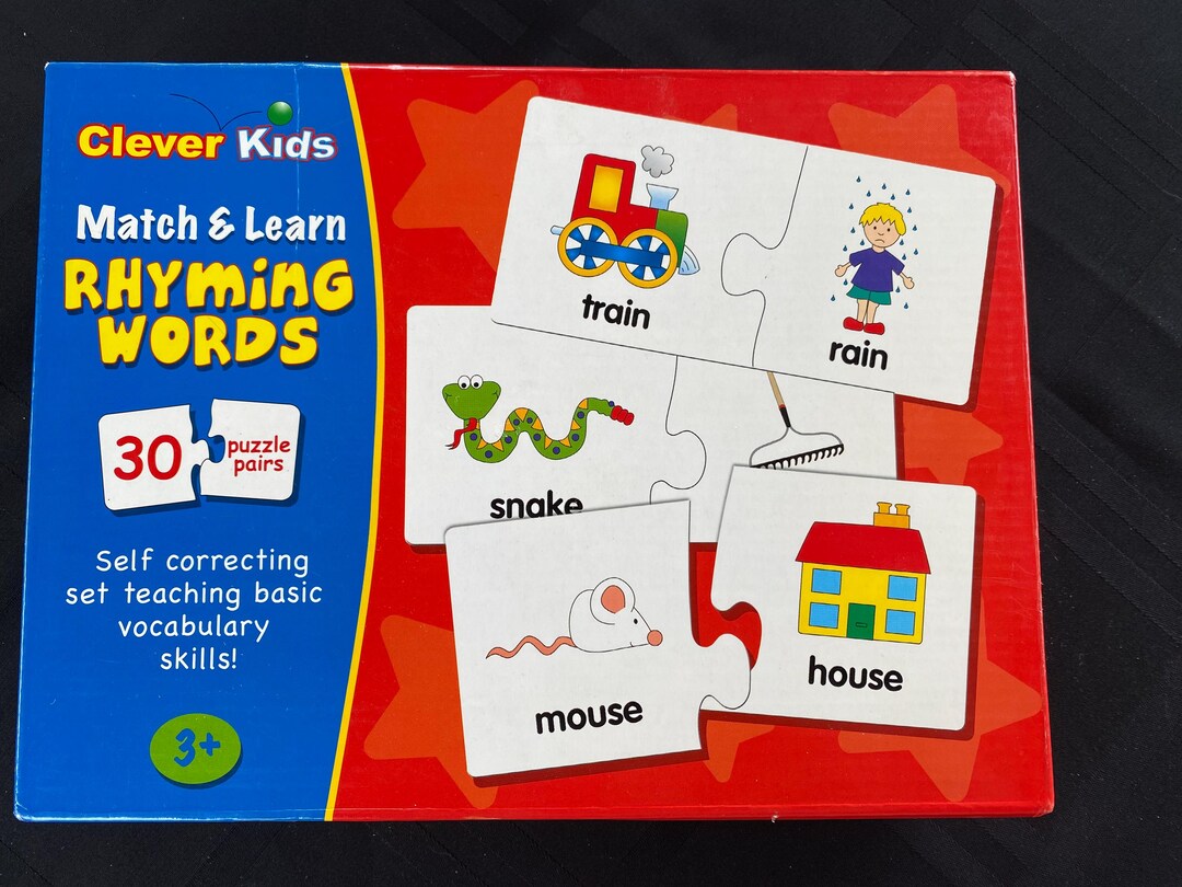 Vintage Match & Learn Rhyming Words Match up Cards, Match-up Cards ...