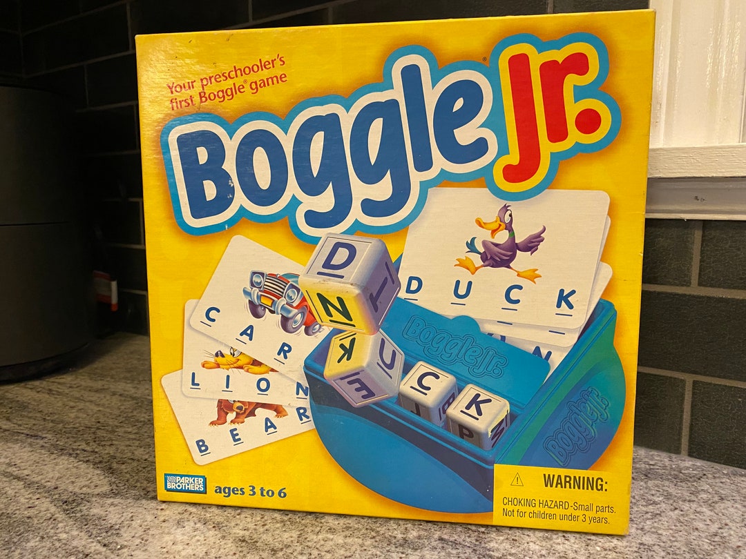 Boggle Jr Game, A Preschool Learning Game, Parker Brothers Boggle Game, Dice Game, Lettered Dice ...
