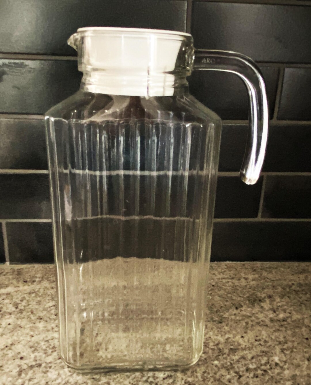 Luminarc Quadro Glass Jug Pitcher #8384 - Etsy