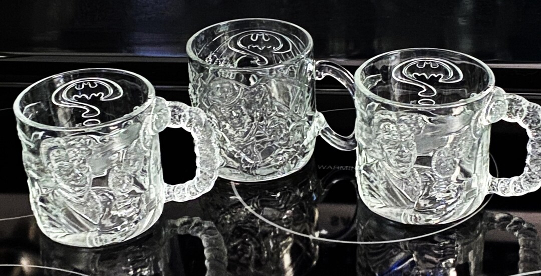 Vintage 1995 Batman Forever Mcdonald's Clear Glass Mugs, the Riddler ...