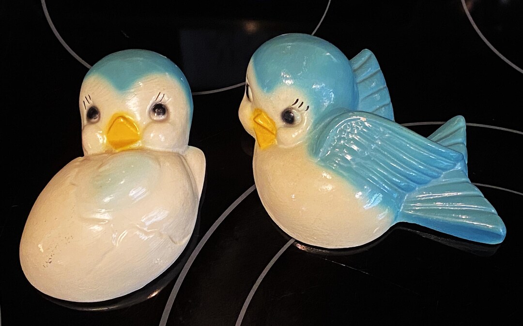 Two Chalkware Bluebirds Vintage 1950's Miller Studios Chalkware Birds ...