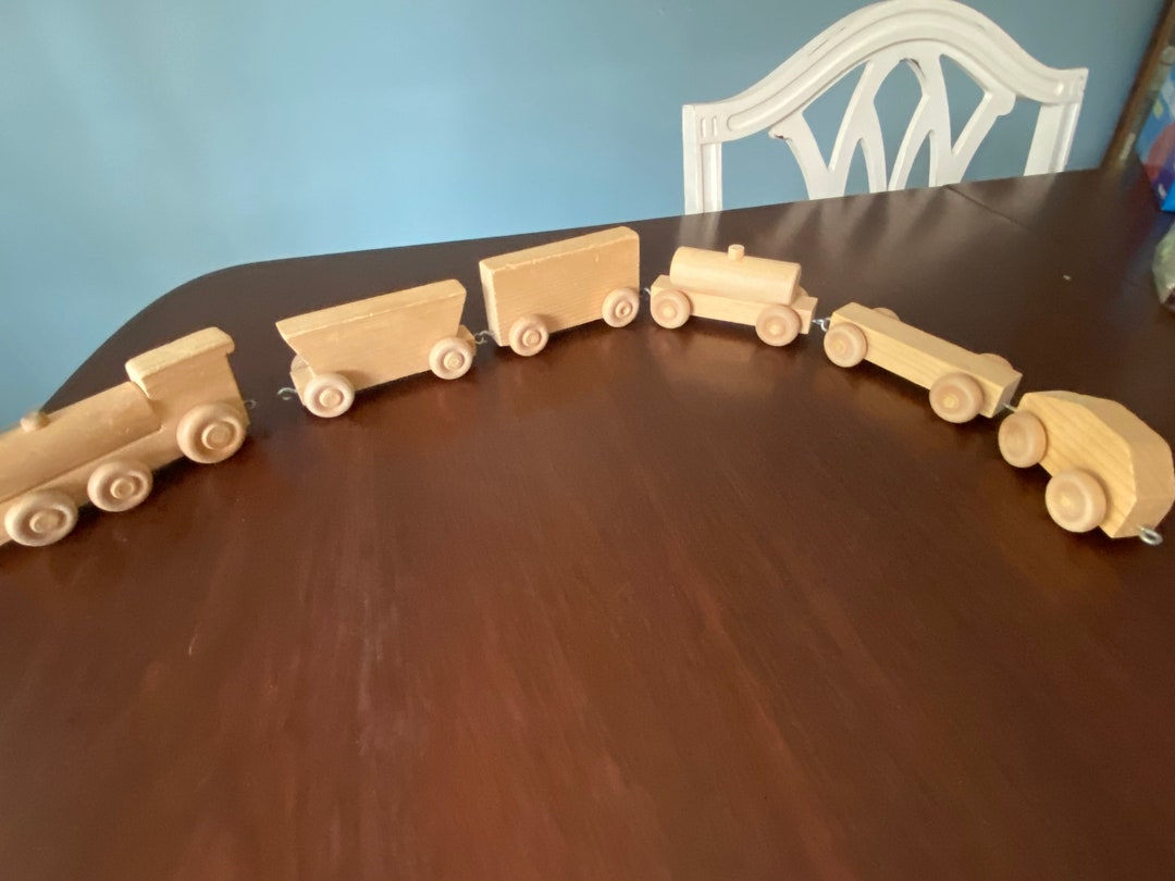 Wood Train Set, Wood Train, Wooden Train #3533 - Etsy