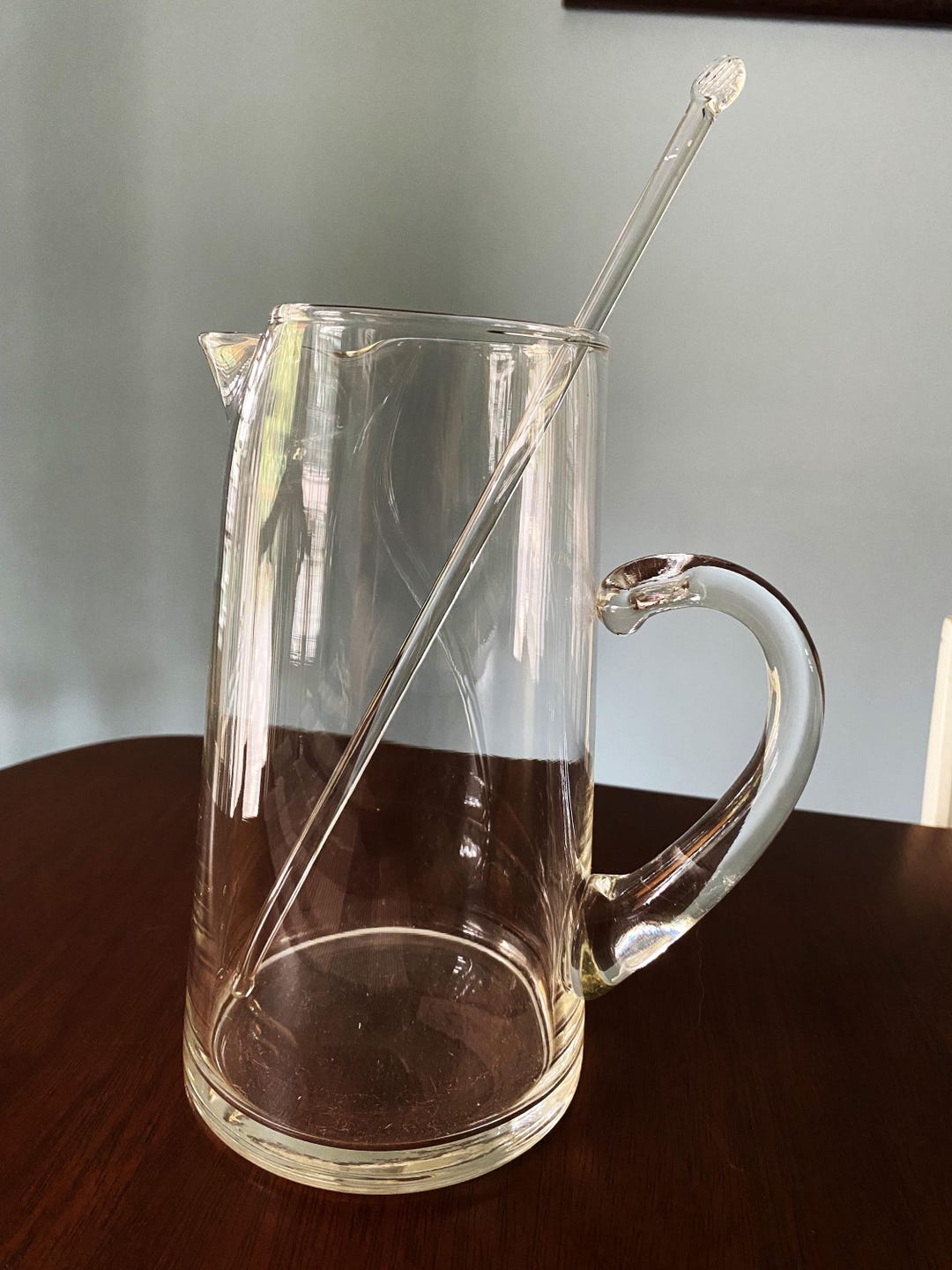 Glass Bar Pitcher With Glass Stir Stick #8117 - Etsy