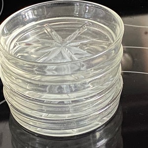 Vintage Clear Coasters, Crystal Coasters, Crystal Starburst Coasters ...