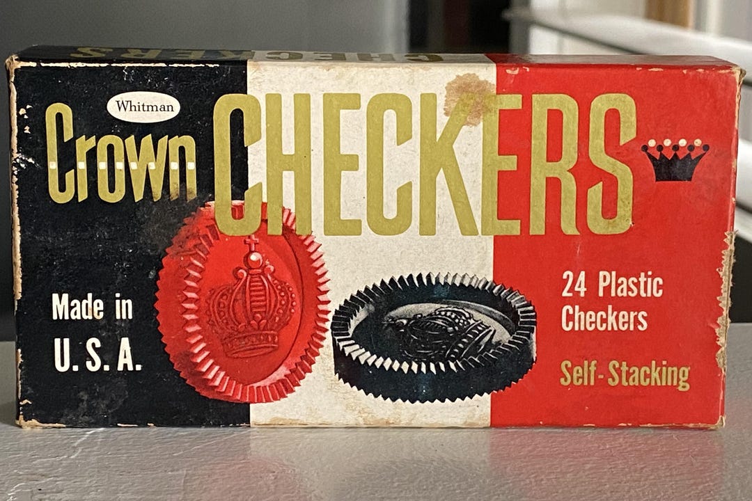 Vintage Crown American Checkers, Crown Interlocking Checkers Full Set ...