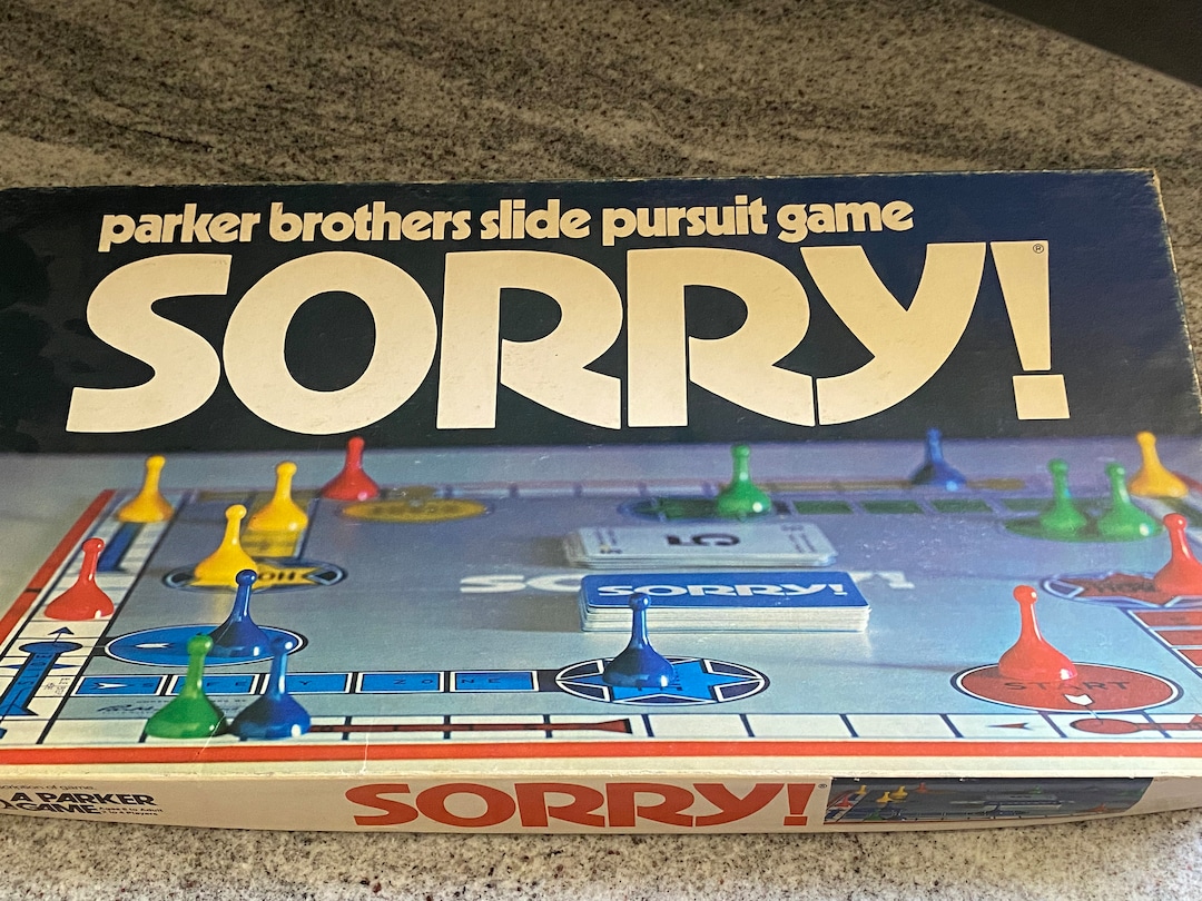 Sorry Game 1972 Parker Brothers Slide and Pursuit Game, Vintage Sorry ...