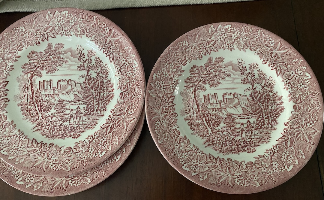 Vintage English Ironstone Tableware, Castles Transferware, Red ...