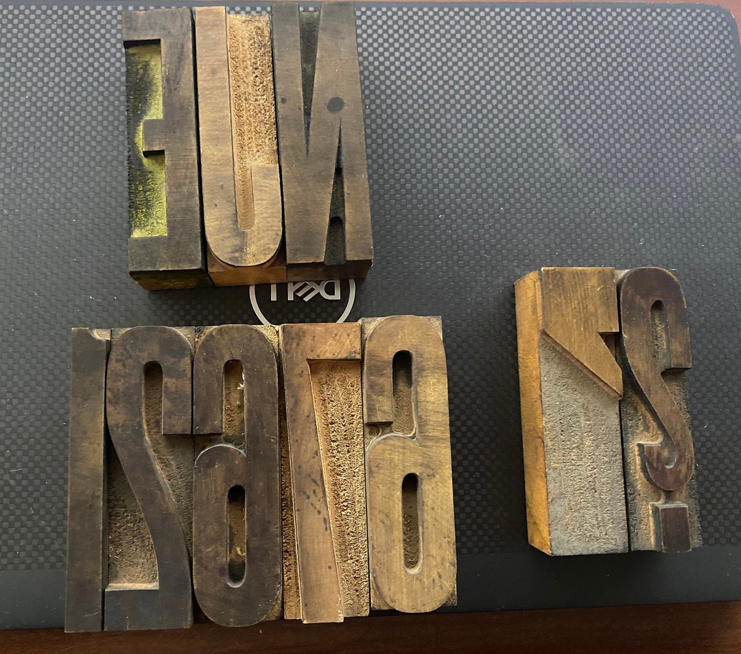 Vintage Letterpress Printers Block, Letterpress Letters or Letterpress ...