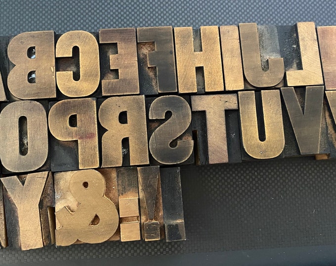 Lot of 100 Large Antique Vintage Metal Wood LETTERPRESS Print Type ...