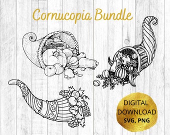 Cornucopia Thanksgiving PNG File Cute Cornucopia Png Design - Etsy