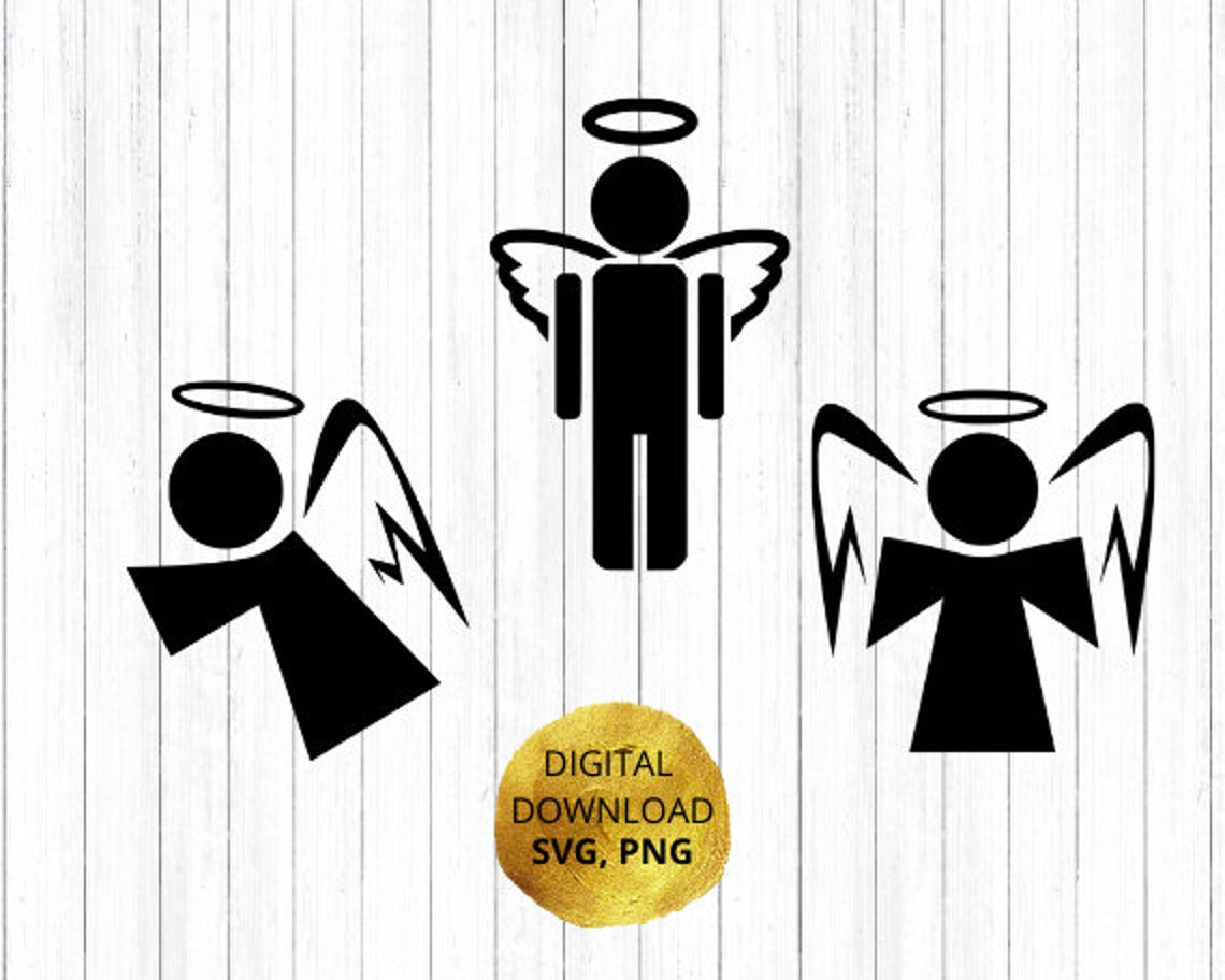 Angel Stick Figure, Angel Clipart, Angel Wings Bundle SVG,PNG. Digital ...