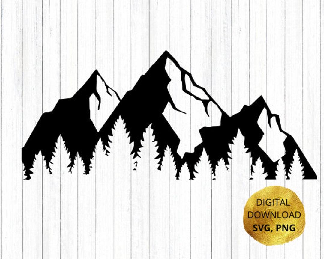 Mountain Landscape With Trees SVG,PNG. Digital Download - Etsy