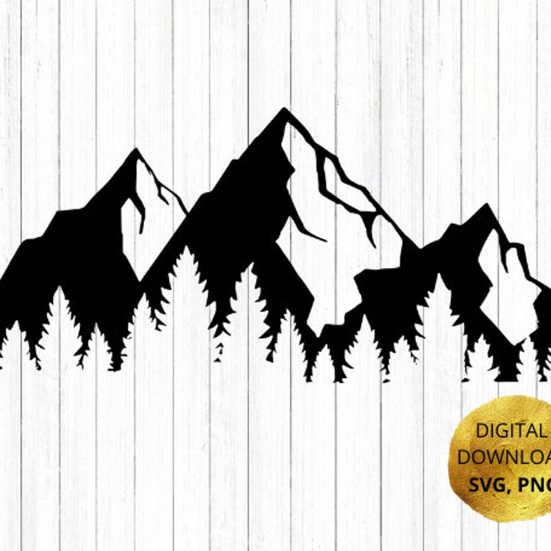 Mountains With Trees Svg - Etsy