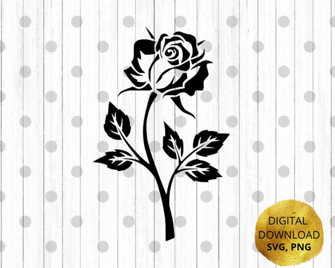 Rose on Stem SVG,PNG. Digital Download - Etsy