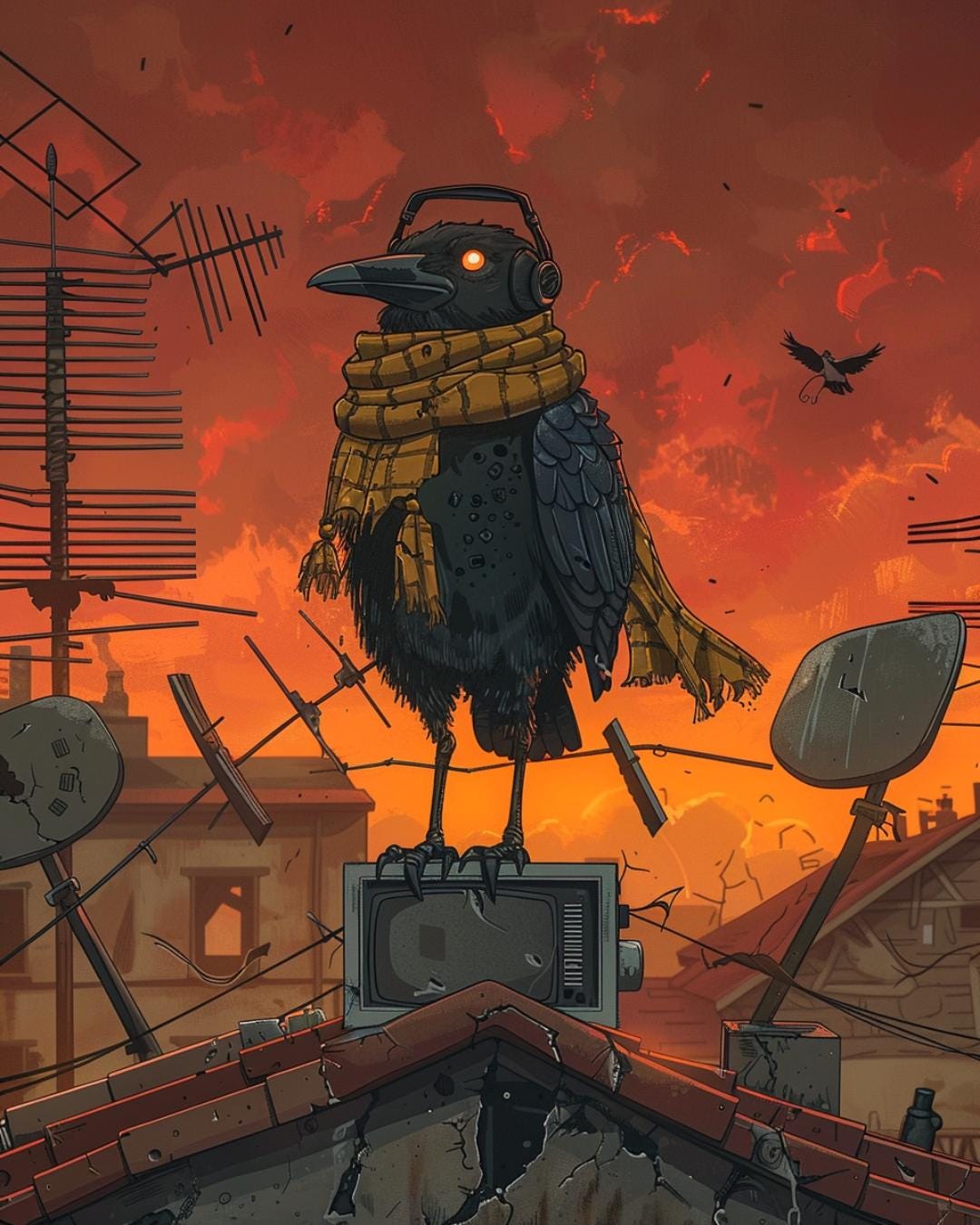 Feral Fallout Crow Print – the Lone Broadcaster – Retro Post ...