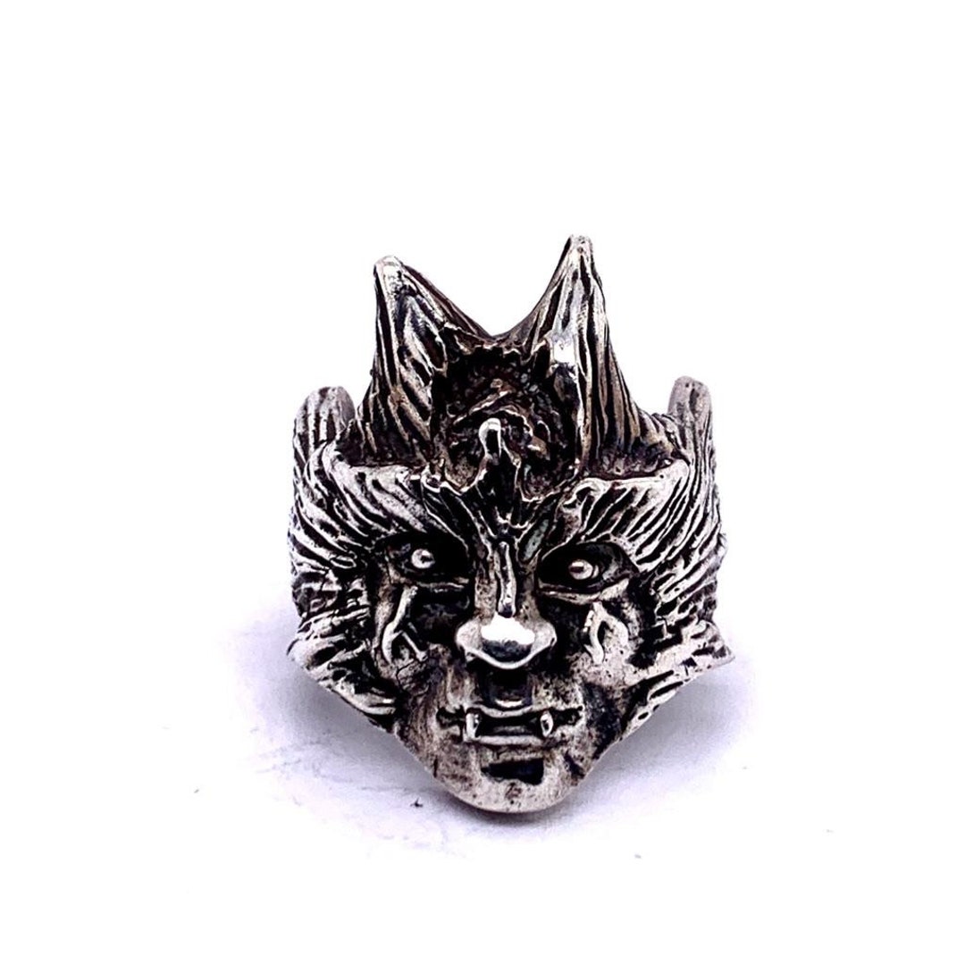 Wolf Man Sterling Silver Ring - Etsy