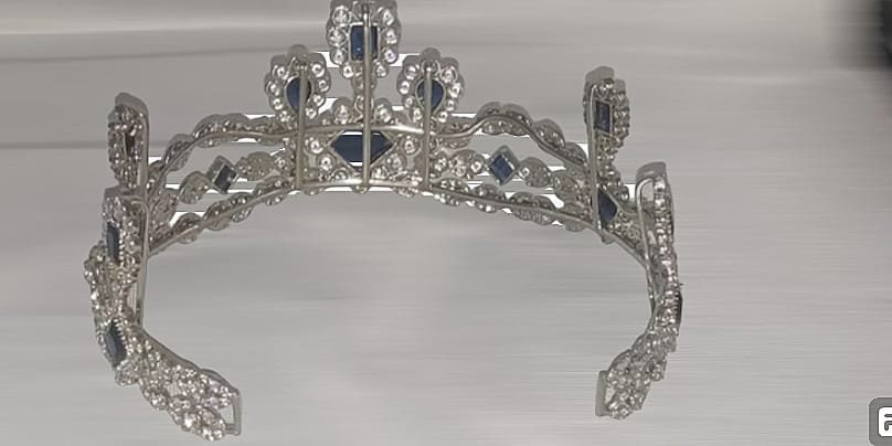 Queen Elizabeth Sapphire Diamond Tiara Sterling Silver 925 Royal Family ...