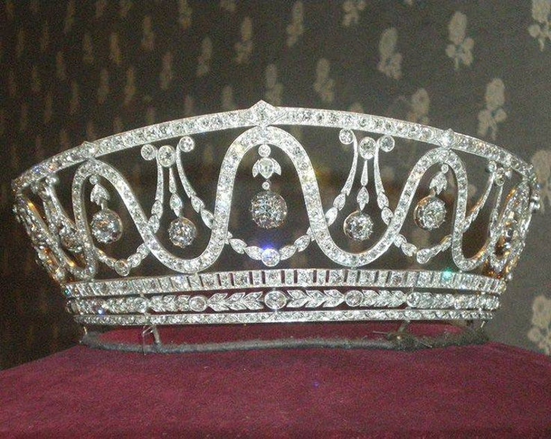 Rose Cut Diamond Tiaras 22.50ct Natural Diamond Sterling Silver 925 ...