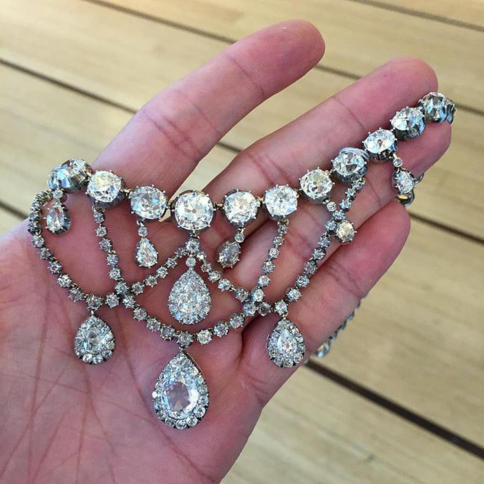 Antique Diamond Necklace Handmade Items Sterling Silver 925 Necklaces ...