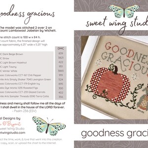 Goodness Gracious - Cross Stitch Pattern - Autumn PDF Chart With Big ...