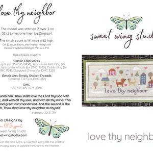 Love Thy Neighbor Cross Stitch Pattern - Instant Download PDF ...