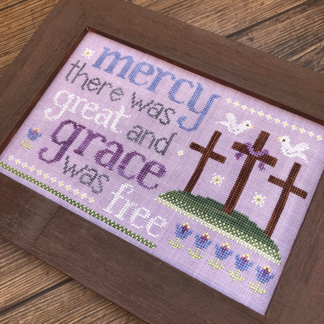 Christian Cross Stitch Pattern, Mercy and Grace - Instant Download PDF ...