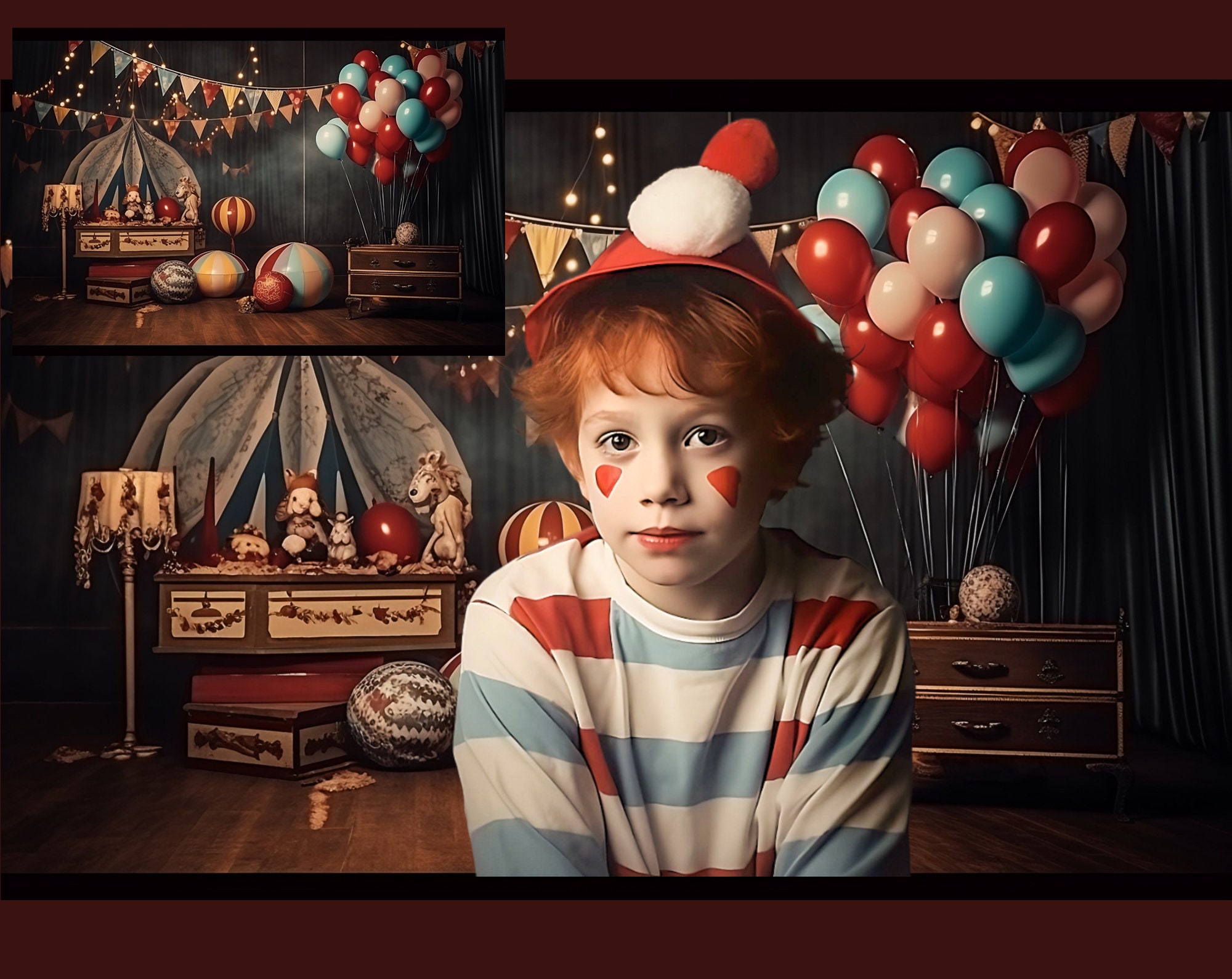 6 X Circus Digital Backdrop, Cake Smash Digital Backdrop, Circus ...