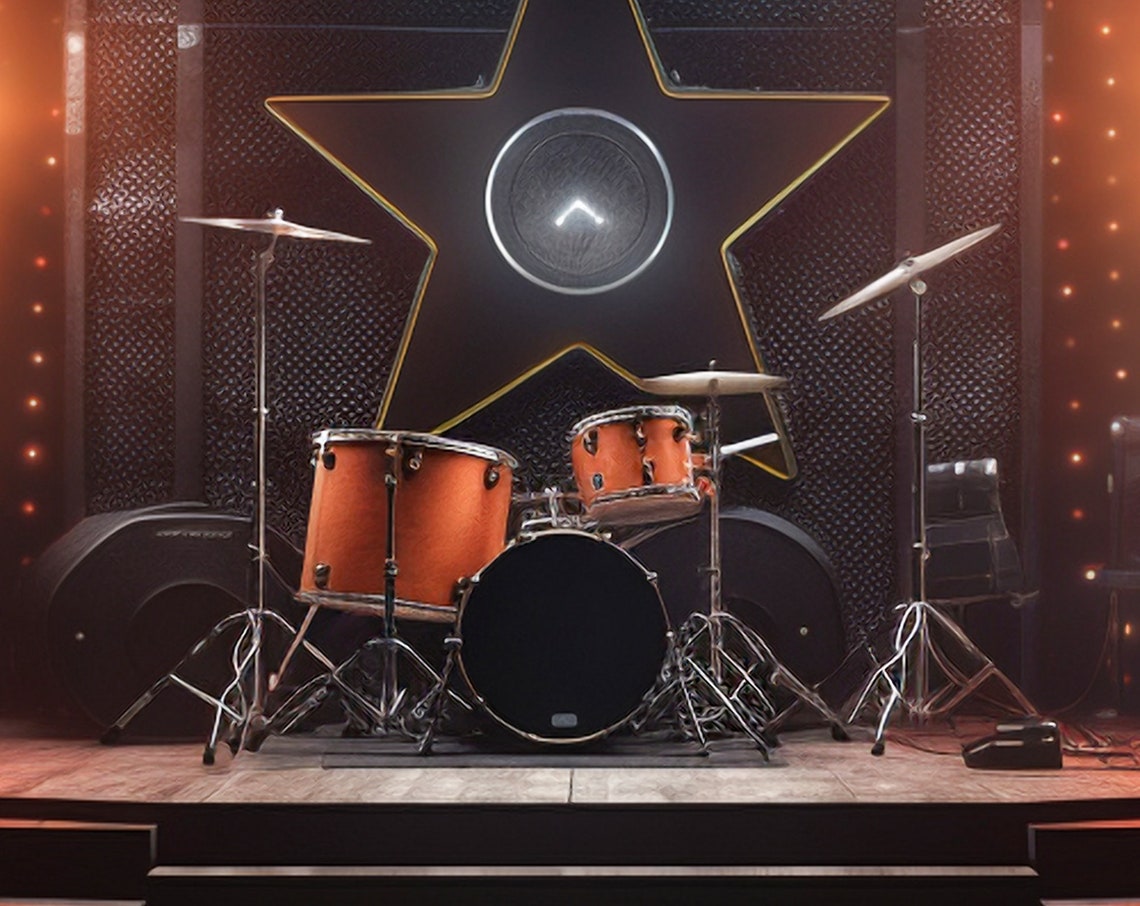 2 X Concert Stage Digital Backdrop, Rock Star Party Backdrop, Kids ...