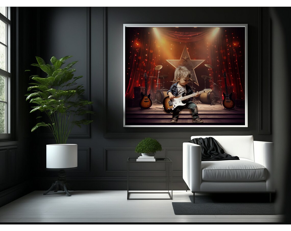 Concert Stage Digital Backdrop, Rock Star Party Backdrop, Kids Birthday ...