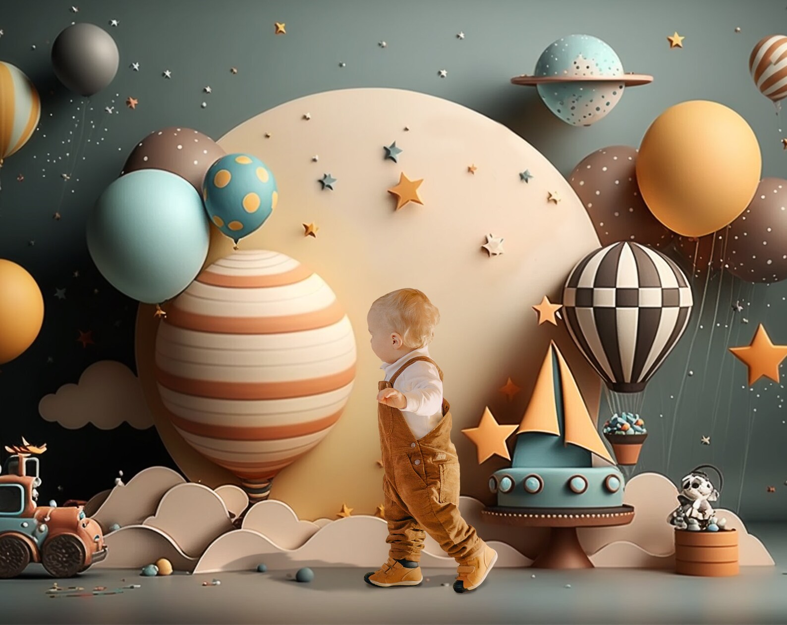 Outer Space Backdrop, Astronaut Backdrop, Space Birthday Digital Prop ...