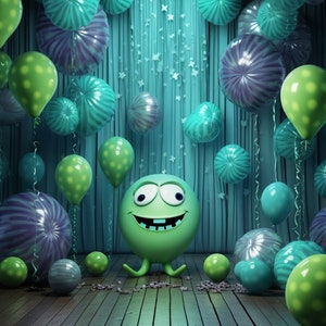 7 X Monster Digital Backdrop, Cake Smash Backdrop, Digital Photo Props ...