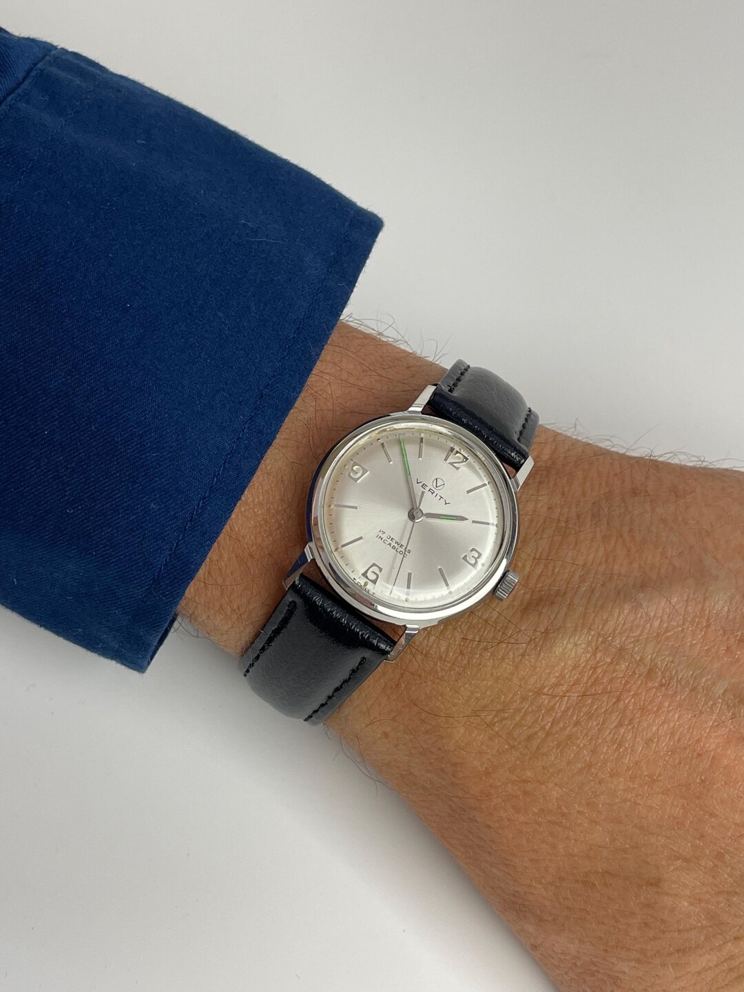 VERITY Centre Seconds Stainless Steel Gents Swiss Wristwatch. C. 1970's ...