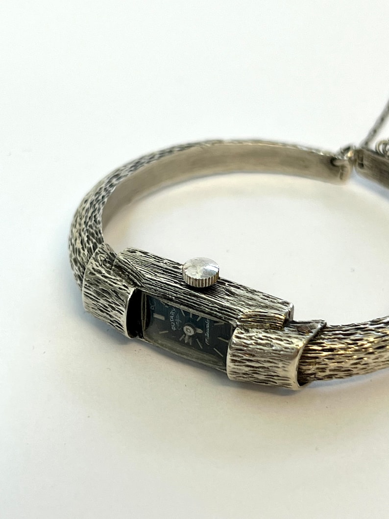 ROTARY VINTAGE Ladies Solid Silver Unusual Bangle Wristwatch. London ...