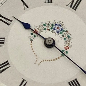 ANTIQUE Ladies Pretty Dial Solid Silver Victorian Fob Pocket Watch. C ...