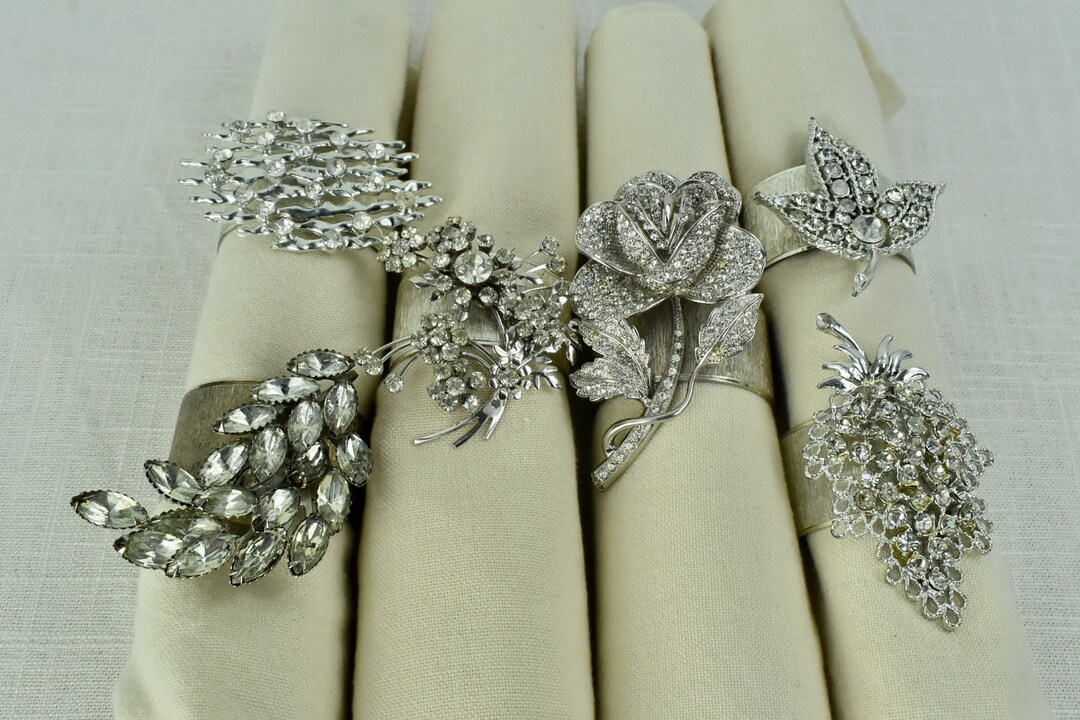 GRACE KELLY Collection ............ Clear Rhinestone Vintage Brooch ...