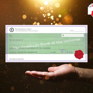 Law of Abundance Printable Manifestation Check Goal Setting Mindset ...