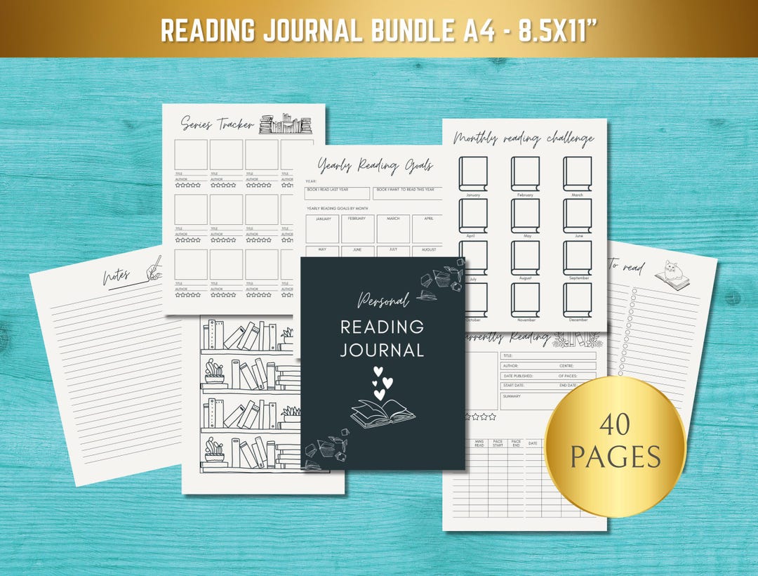 READING JOURNAL Bundle 2025 - Printable Journal Pages - Digital Planner ...