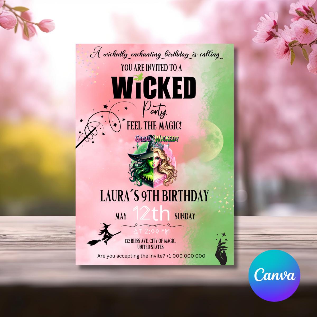Wicked Birthday Party Invitation, Wicked Party Invitation, Wicked ...