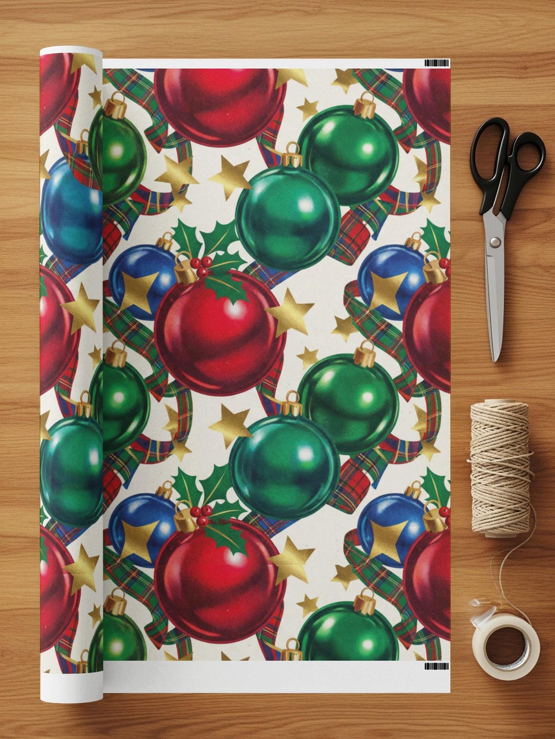 1990s Christmas Wrapping Paper, Retro Holiday Gift Wrap, Vintage Xmas ...