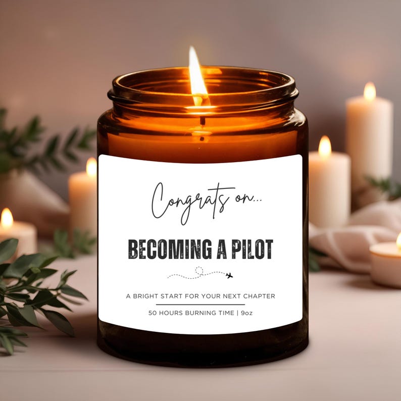 Pilot Gift Candle – New Pilot Congratulations, Flight School Graduation ...