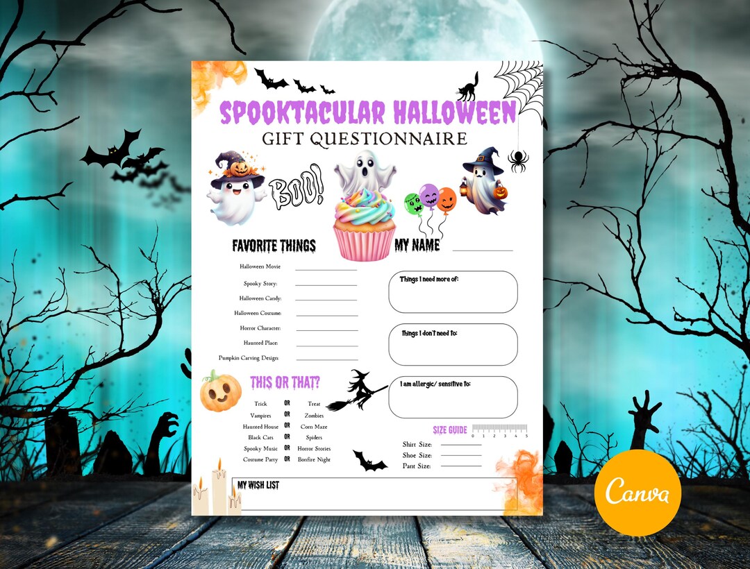 Halloween Questionnaire, Editable Boo Buddy Printable, Boo Basket Gift ...