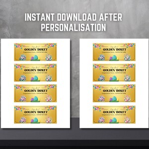 Custom Easter Golden Ticket Printable, Easter Egg Hunt Winner Prize ...