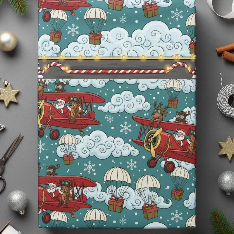 Santa in Airplane - Etsy